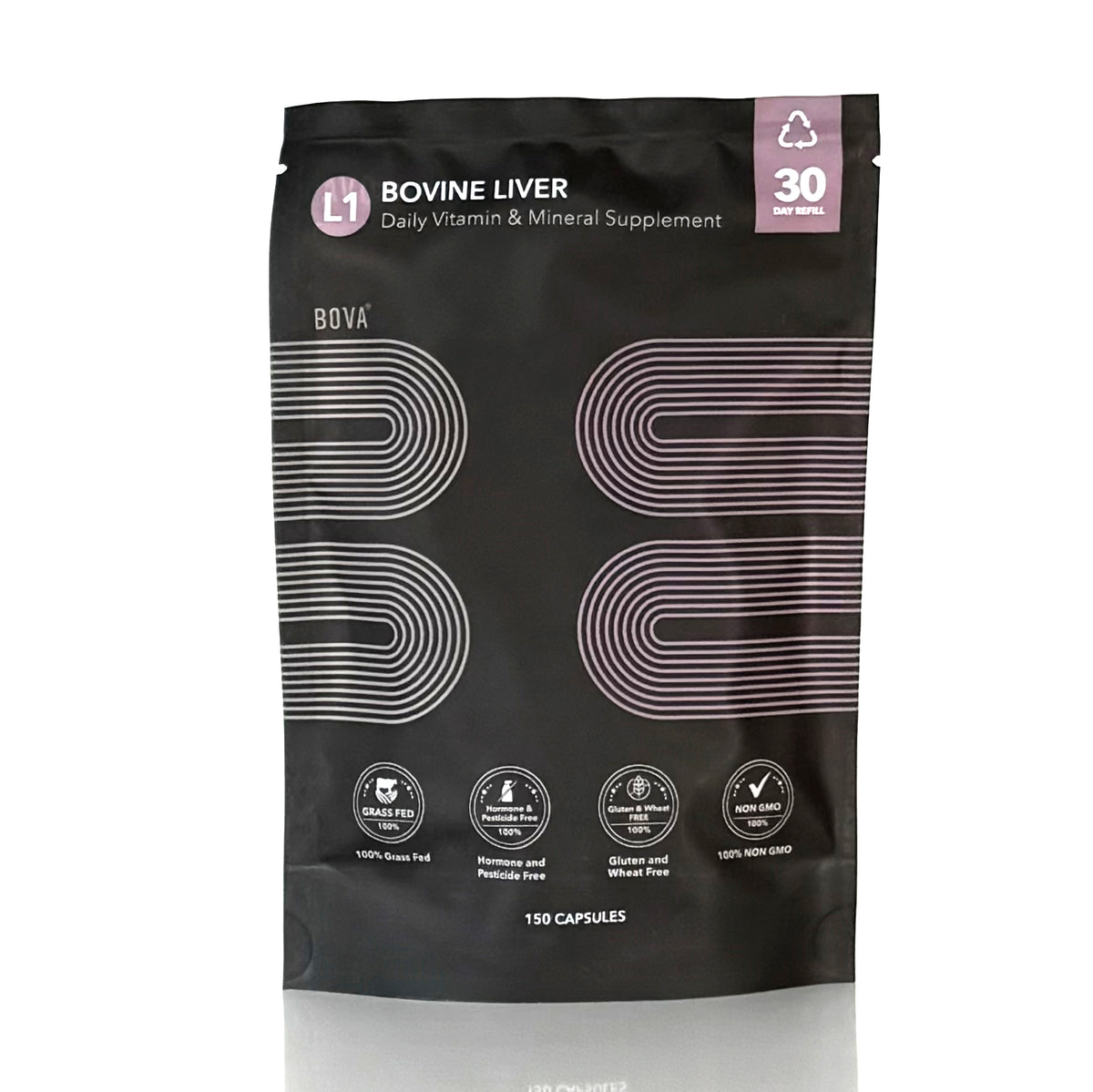 L-01 Bovine Liver Daily Vitamin + Iron Support 30 Day Refill Pack | BOVA